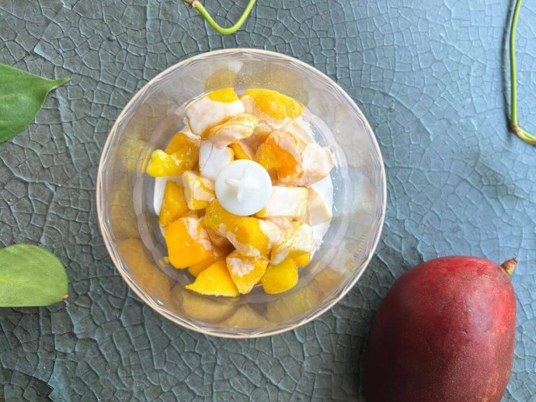 Helado de mango con coco